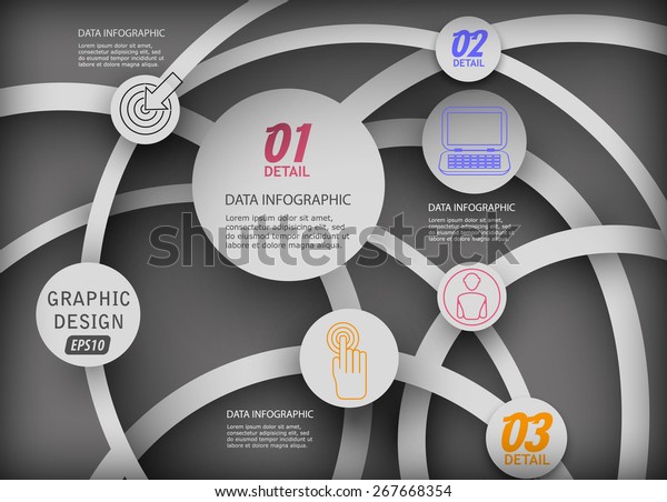 3d Chaotic Network Diagram Infographics Stock Vector (Royalty Free ...
