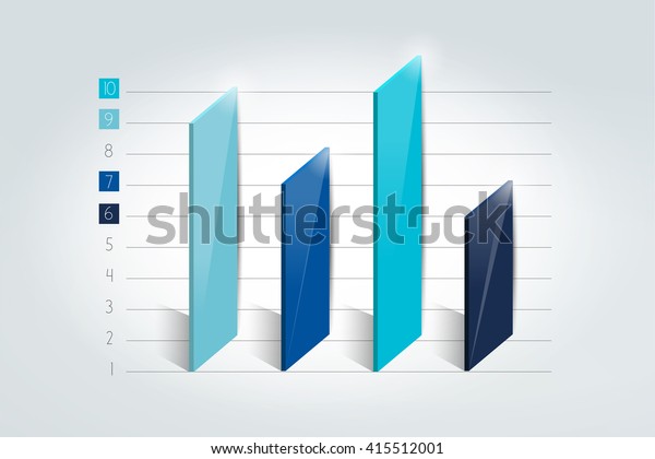 3d Chart Graph Bar Infographic Element Stock Vector (Royalty Free ...