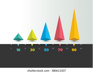 3d Chart Graph Simply Color Editable Stock Vector (Royalty Free) 380611507
