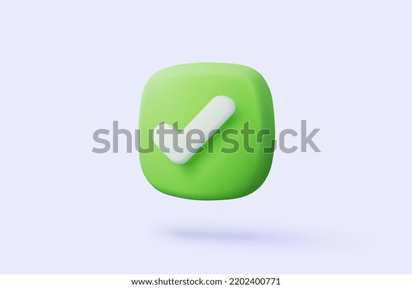 3d Check Mark Icon Isolated On Stock Vector (Royalty Free) 2202400771 ...