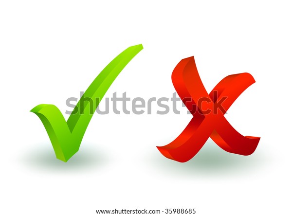 3d Check X Symbol Stock Vector (Royalty Free) 35988685