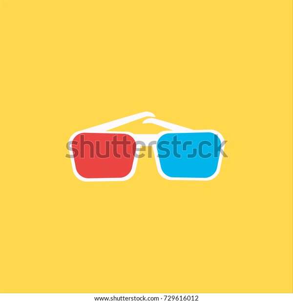 3d Cinema Glass Vector Yellow Background Stock Vector (Royalty Free ...