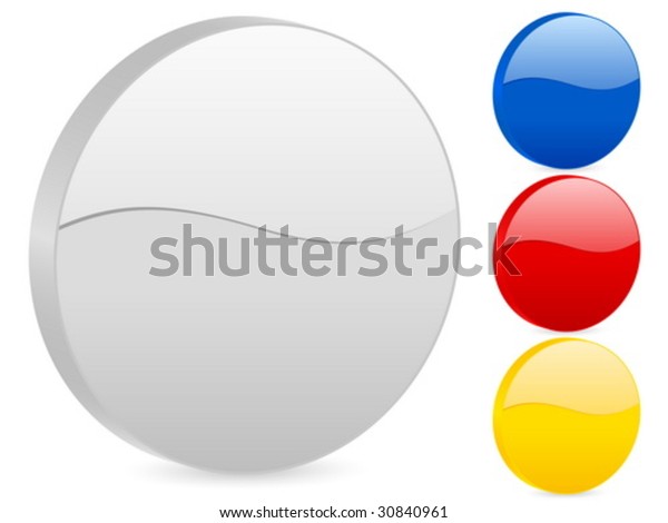 3d Circle Icons Set Isolated On Stock Vector (Royalty Free) 30840961 ...