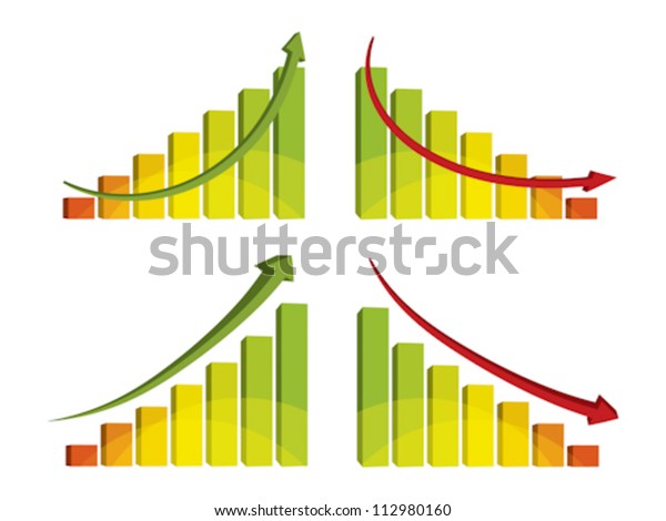 3d Colorful Bar Chart Arrow Vector Stock Vector (Royalty Free ...