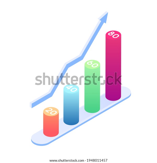 3d Colorful Graph Upward Arrow Infographic Stock Vector (Royalty Free ...