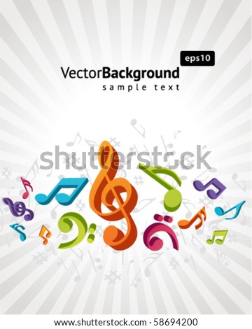 3d Colorful Music Notes Wallpaper | Free download on ClipArtMag