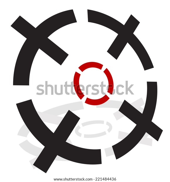 3d Crosshairs Reticle Stock Vector (Royalty Free) 221484436