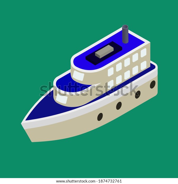 3d Cruise Ship Vector Illustration Isolated Stock Vector (Royalty Free ...