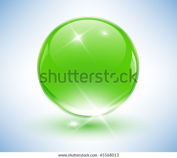 3d Crystal Sphere Green Ball Vector Stock Vector (Royalty Free) 65568013