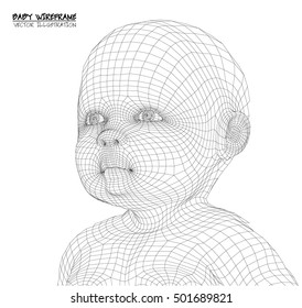 3d Cute Baby Wireframe Stock Vector (Royalty Free) 501689821 | Shutterstock