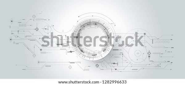 3d Design Paper Line Circle Circuit Stock Vector (Royalty Free) 1282996633