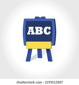 3d Desk Blackboard Abc Learning Isolated Stock Vector (Royalty Free ...