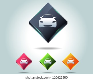 3d Diamond Car Icon Button Vector Stock Vector (Royalty Free) 110622380 ...
