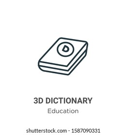 3d Dictionary Outline Vector Icon Thin Stock Vector (Royalty Free ...
