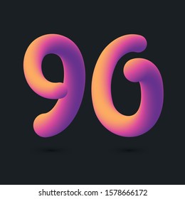 3d Digit 90 Multi Colour Gradient Stock Vector (Royalty Free ...