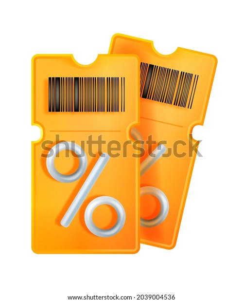 3d Discount Coupon Illustration Vector Voucher Stock Vector (Royalty ...