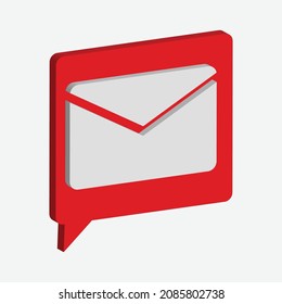 3d Email Icon Red White Great Stock Vector (Royalty Free) 2085802738 ...