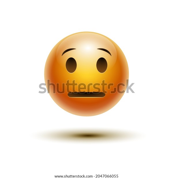 3d Emoticon Yellow Neutral Face On Stock Vector (Royalty Free ...