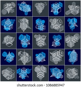 3d Engineering Vectors Collection Abstract Shapes Stock Vector (Royalty ...