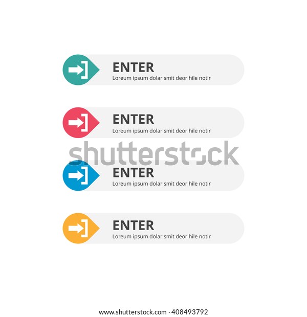 3d Enter Button Set Icon Beautiful Stock Vector (Royalty Free ...