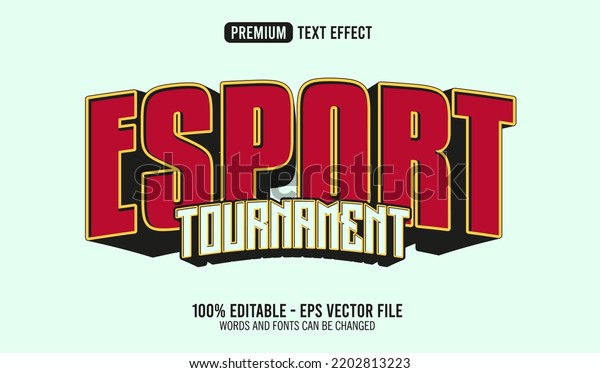 3d Esport Tournament Editable Text Effect Stock Vector (Royalty Free ...
