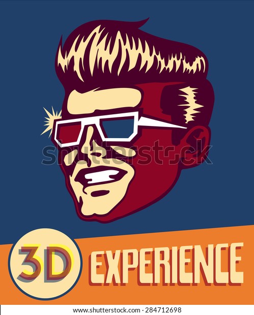3d Experience Vintage Man Wearing Retro Stock Vector (Royalty Free ...