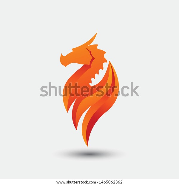 3d Fire Dragon Logo Concept Dragon Stock Vector (Royalty Free) 1465062362