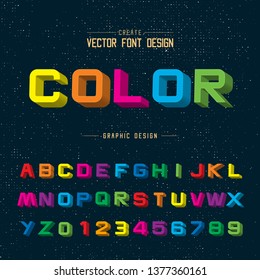 3d Color Font Alphabet Vector Bold Stock Vector (Royalty Free) 1354728902