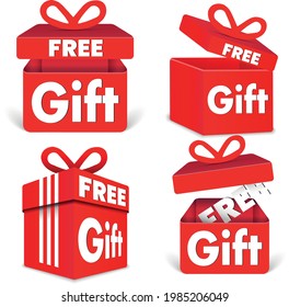 3d Free Gift Box Text Stock Vector (Royalty Free) 1985206049 | Shutterstock