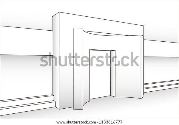 3d Gate Entrance Vector Editable Stock Vector (Royalty Free) 1133816777 ...