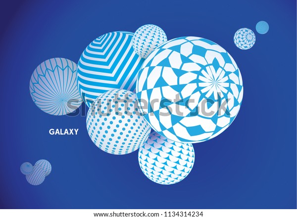 3d Geometric Balls Galaxy Stock Vector (Royalty Free) 1134314234 ...