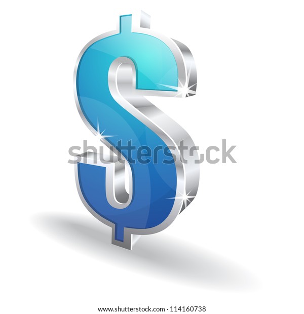 3d Glossy Dollar Vector Sign Icon Stock Vector (Royalty Free) 114160738