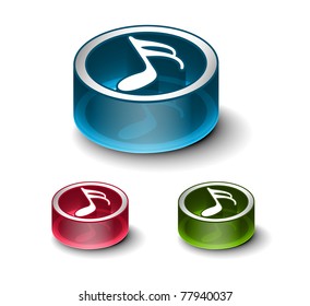 3d Glossy Music Notes Icon Includes Stock Vector (Royalty Free ...