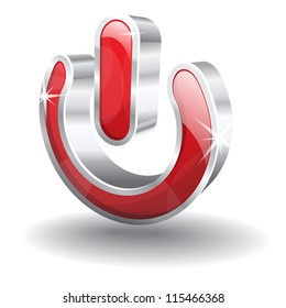 3d Glossy Vector Power Button Icon Stock Vector (Royalty Free ...