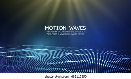 3d Glowing Abstract Digital Wave Particles Stock Vector (Royalty Free ...