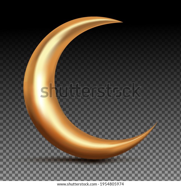 3d Gold Crescent Moon Islamic Background Stock Vector (Royalty Free ...