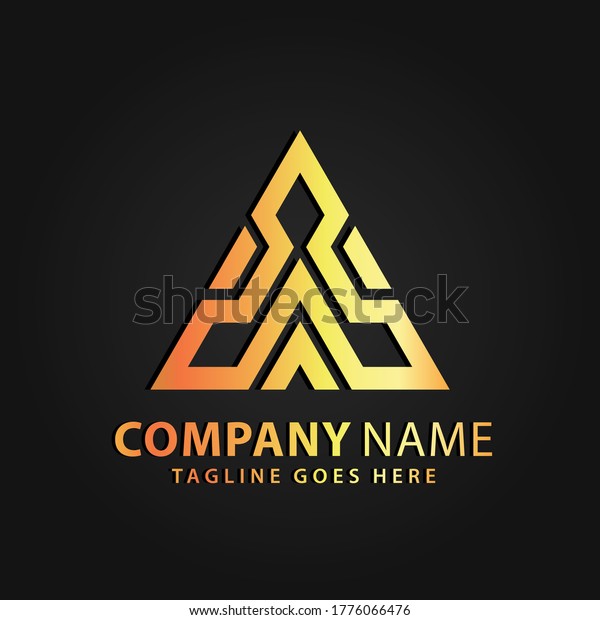 3d Gold Letter Triangle Pyramid Abstract Stock Vector (Royalty Free ...