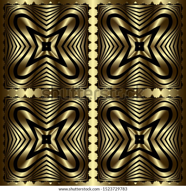 3d Gold Lines Surface Vector Seamless Stock Vector (Royalty Free ...