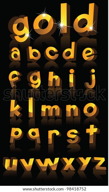 3d Gold Metallic Alphabet Icon Symbol Stock Vector (Royalty Free ...