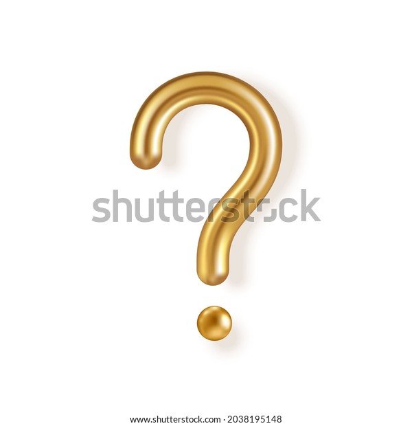 3d Gold Question Mark Isolated On Stock Vector (Royalty Free ...