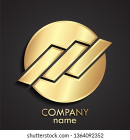 3d Golden Circle Three Stripes Logo Stock Vector (Royalty Free ...