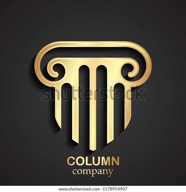 3d Golden Column Heraldry Shield Shape Stock Vector (Royalty Free ...