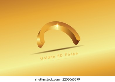 3d Golden Geometric Shape Gold Abstract Stock Vector (Royalty Free ...