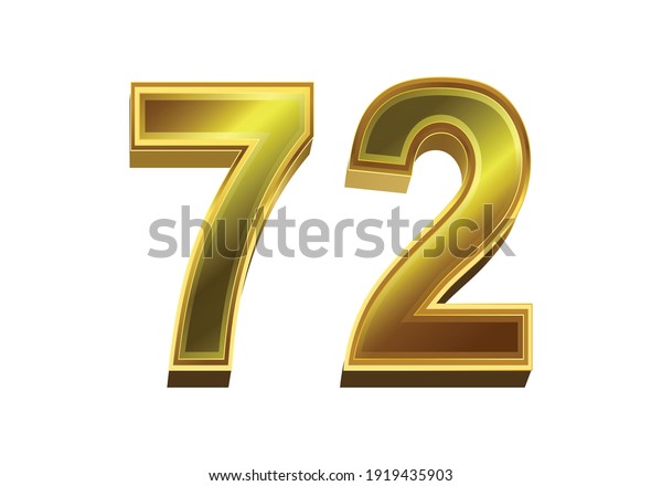 3d Golden Number 72 Isolated On Stock Vector (Royalty Free) 1919435903 ...