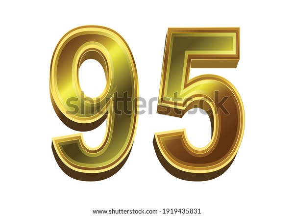 3d Golden Number 95 Isolated On Stock Vector (Royalty Free) 1919435831 ...