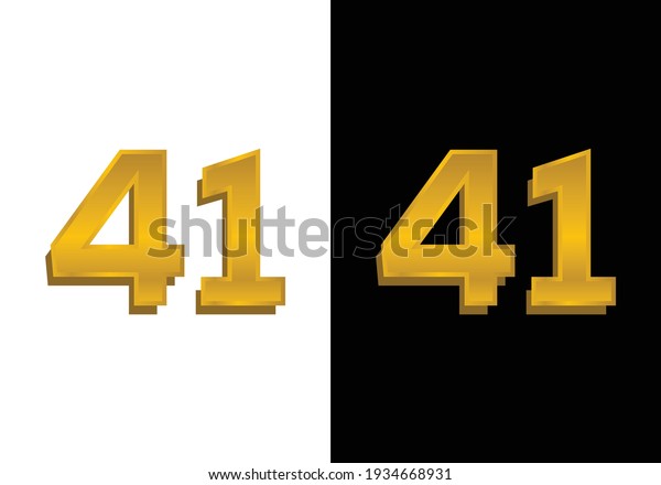 3d Golden Number Isolated 41 On Stock Vector (Royalty Free) 1934668931 ...