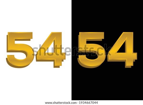3d Golden Number Isolated 54 On Stock Vector (Royalty Free) 1934667044 ...
