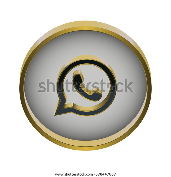 3d Golden Whatsapp Icon Stock Vector (Royalty Free) 598447889 ...