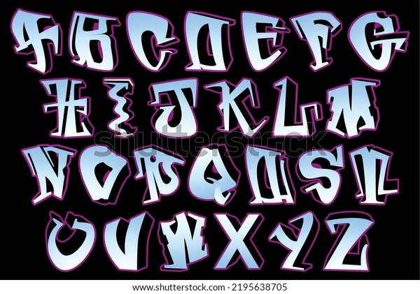 3d Graffiti Letters Alphabet Vectorized Stock Vector (Royalty Free ...