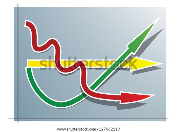 3d Graph Positive Negative Stagnant Arrows 스톡 벡터(로열티 프리) 127062119 ...